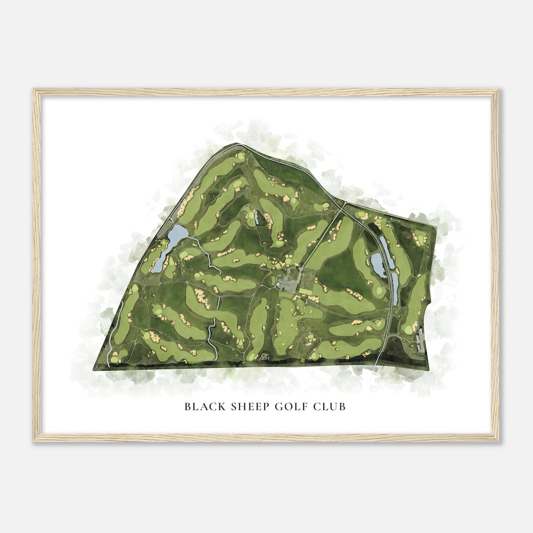 Black Sheep Golf Club, Illinois - Classic Watercolor Map | Golfer Gift ...