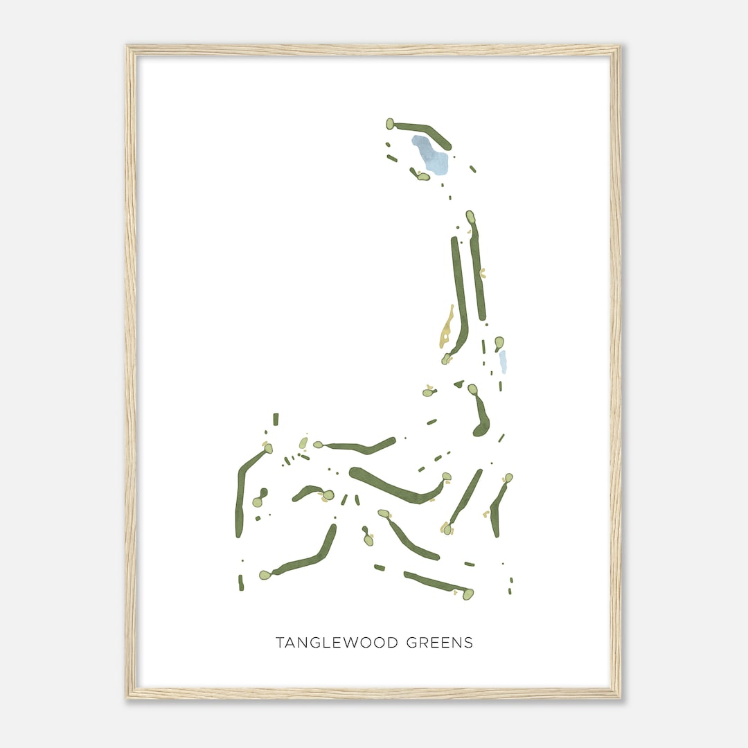 Tanglewood Greens, Wisconsin - Modern Watercolor Map | Golfer Gift ...