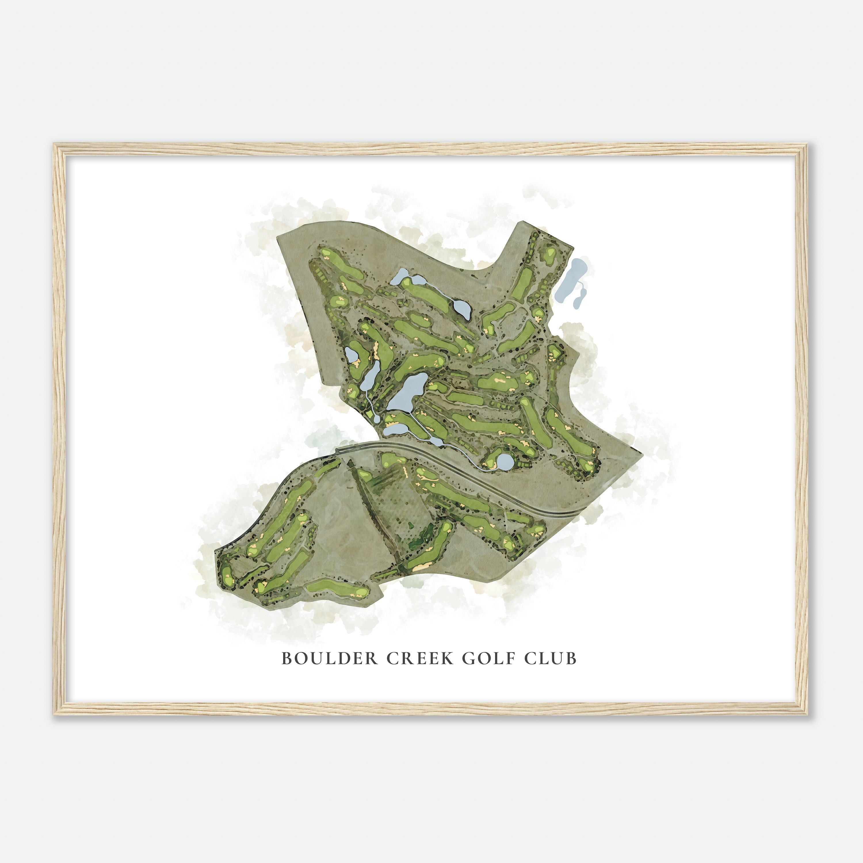 Boulder Creek Golf Club, Nevada - Classic Watercolor Map | Golfer Gift ...