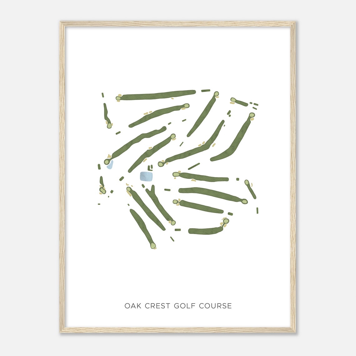 Oak Crest Golf Course, Michigan - Modern Watercolor Map | Golfer Gift ...