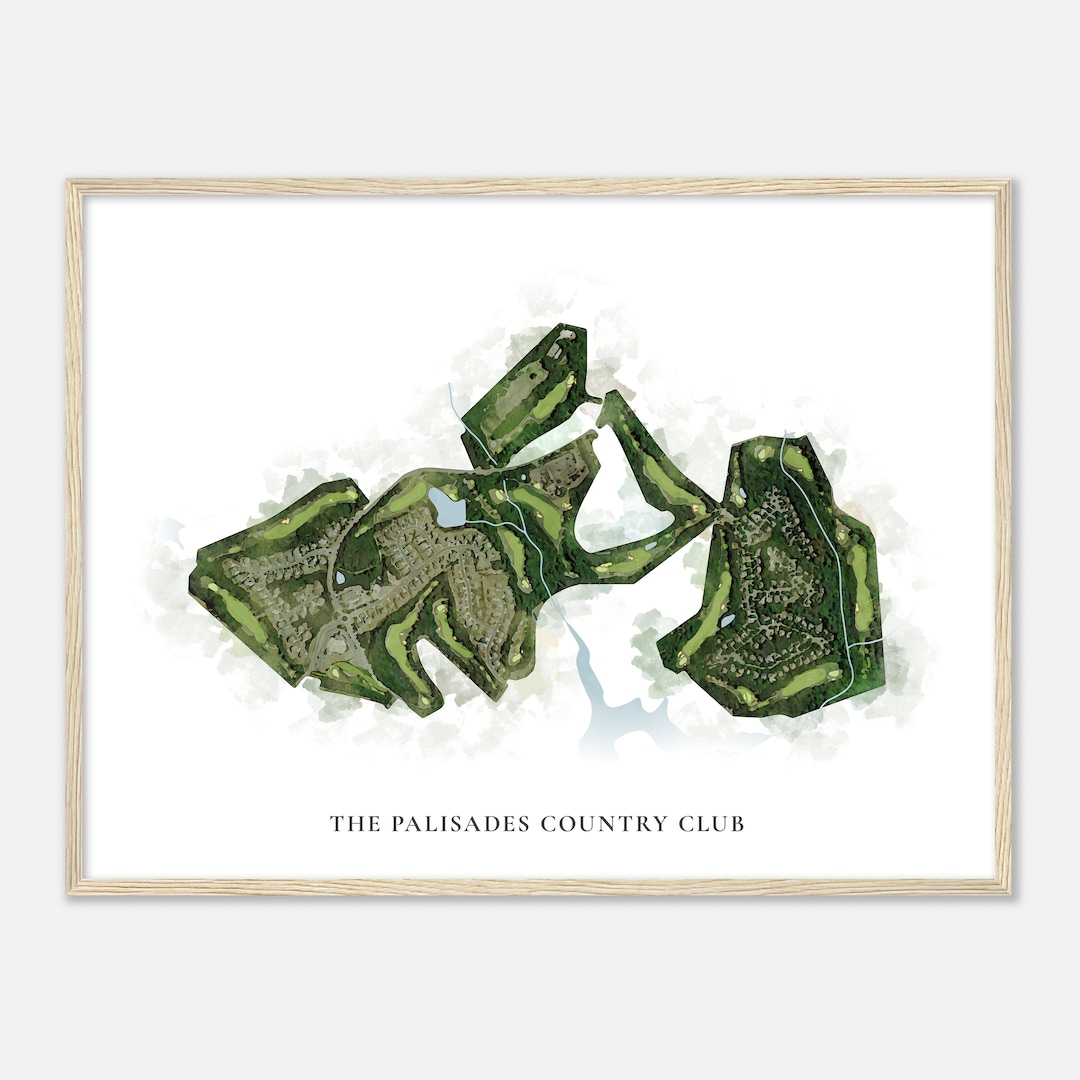 The Palisades Country Club, North Carolina - Classic Watercolor Map ...