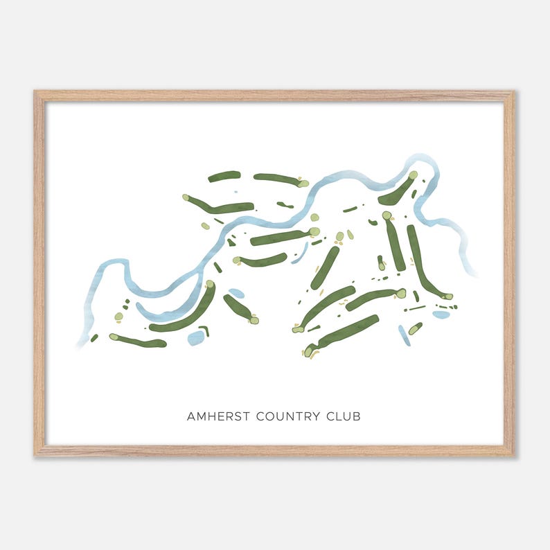 Amherst Country Club in Amherst, New Hampshire - Modern Watercolor Map ...