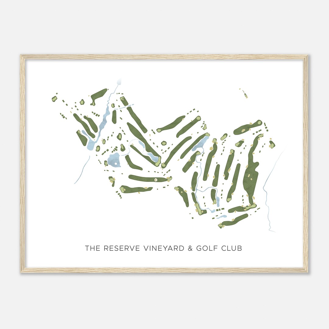 The Reserve Vineyard & Golf Club, Oregon - Modern Watercolor Map ...