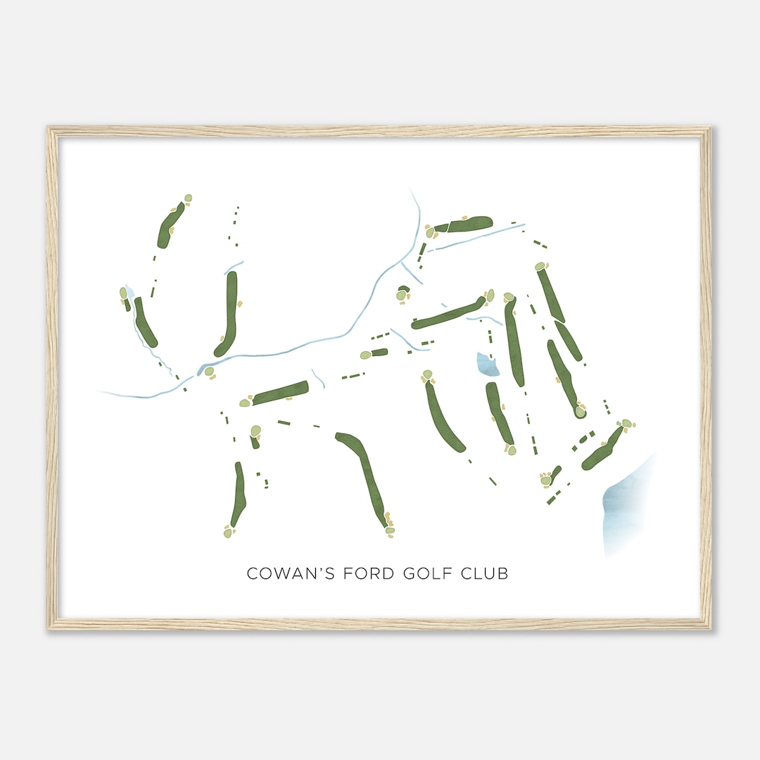 Cowan's Ford Golf Club, North Carolina - Modern Watercolor Map | Golfer ...
