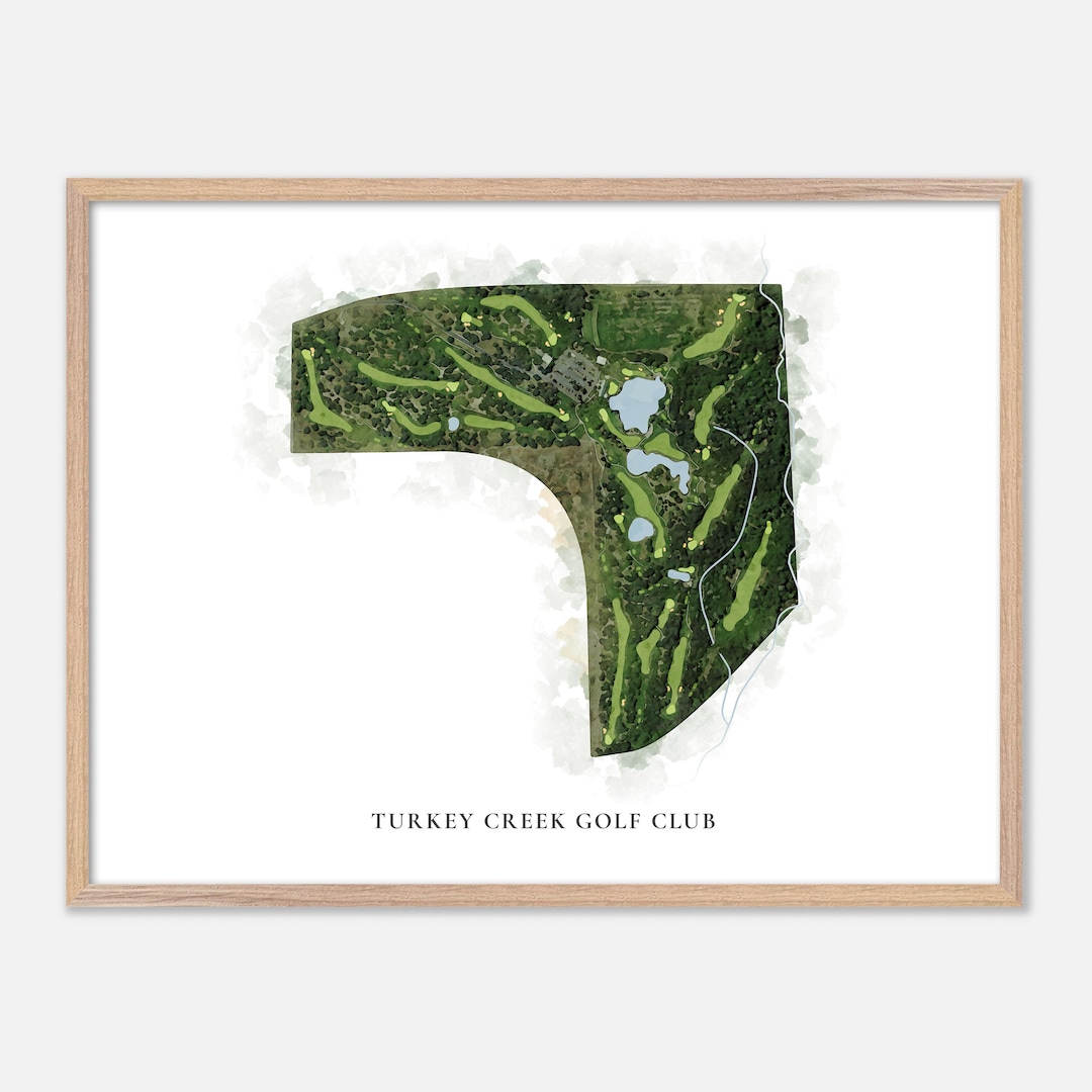 Turkey Creek Golf Club in Lincoln, California - Classic Watercolor Map ...