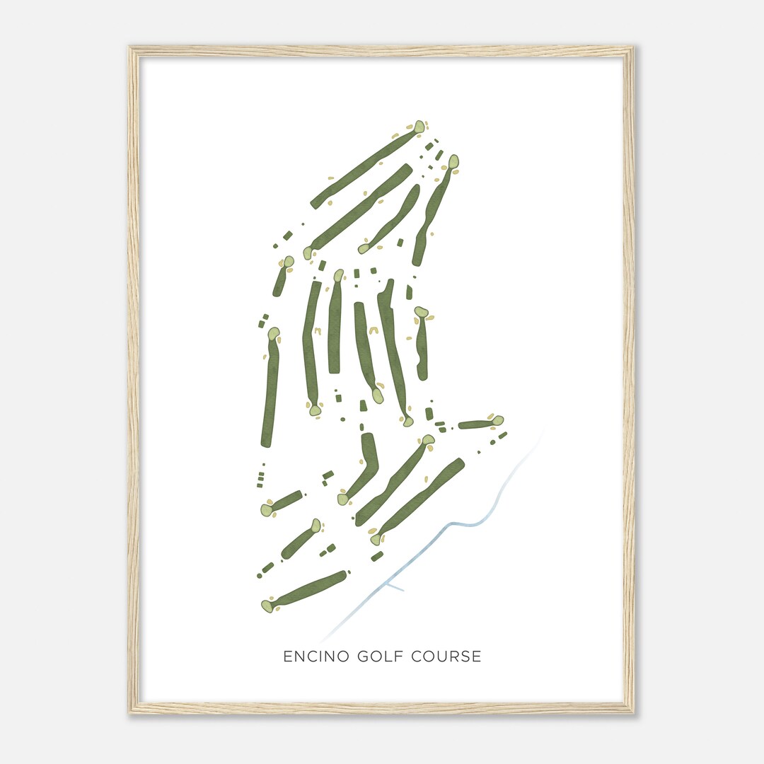 Encino Golf Course, California - Modern Watercolor Map | Golfer Gift ...