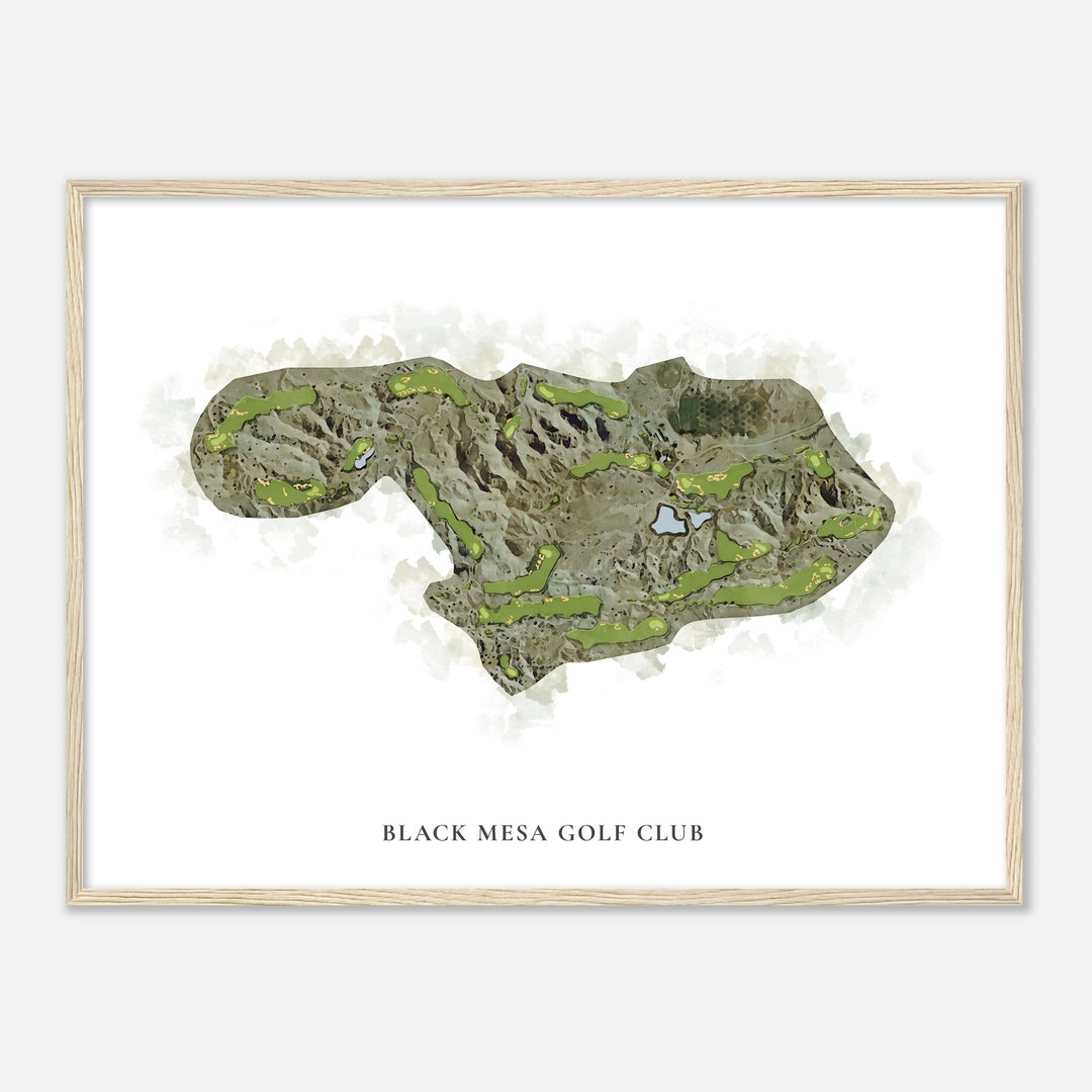 Black Mesa Golf Club, New Mexico - Classic Watercolor Map | Golfer Gift ...