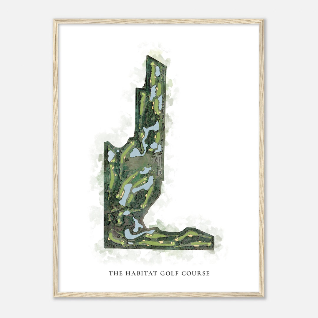 The Habitat Golf Course, Florida - Classic Watercolor Map | Golfer Gift ...