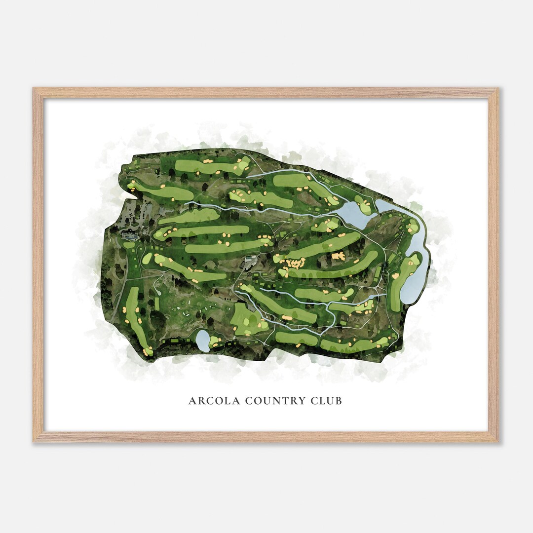 Arcola Country Club in Paramus, New Jersey - Classic Watercolor Map ...