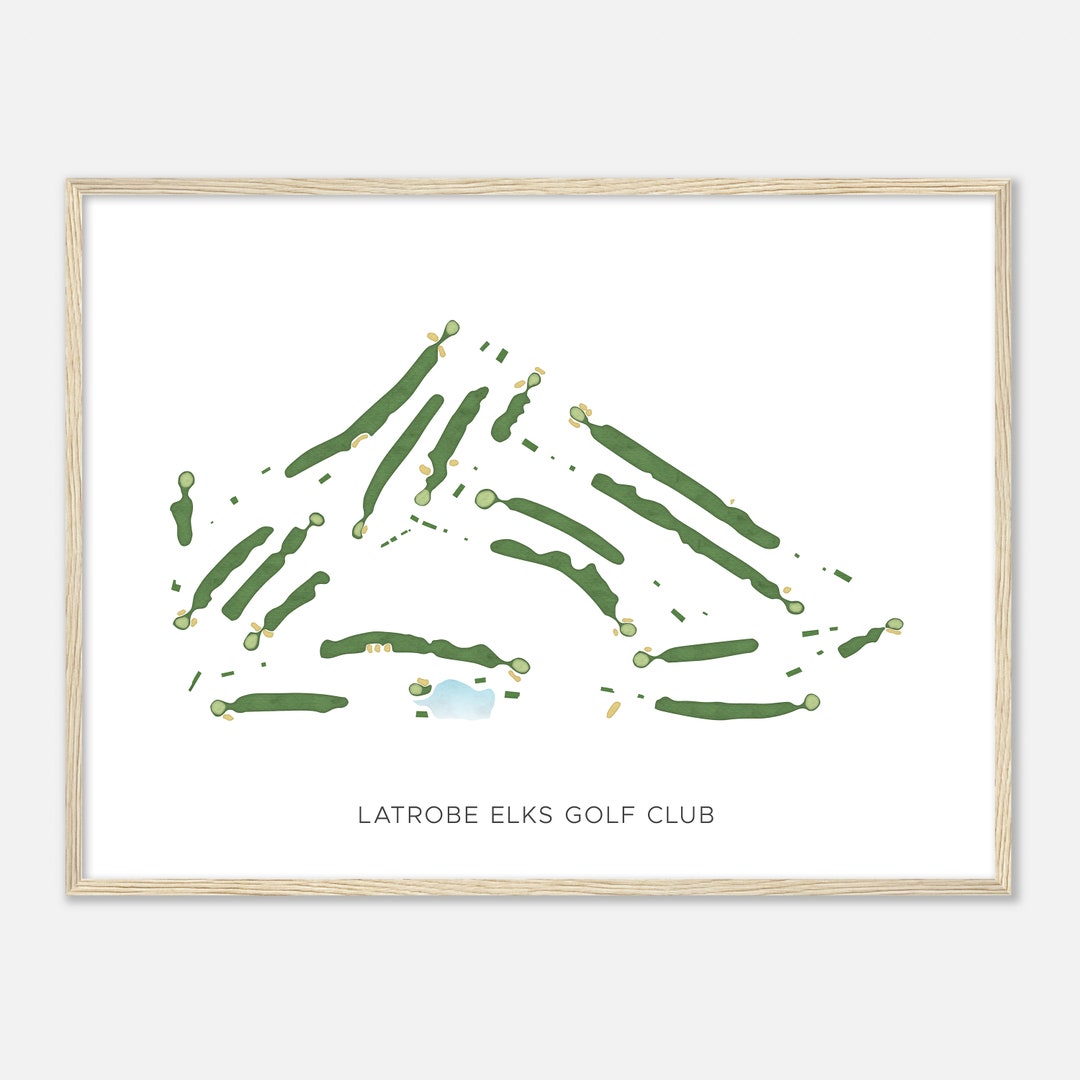Latrobe Elks Golf Club, Pennsylvania - Modern Watercolor Map | Golfer ...