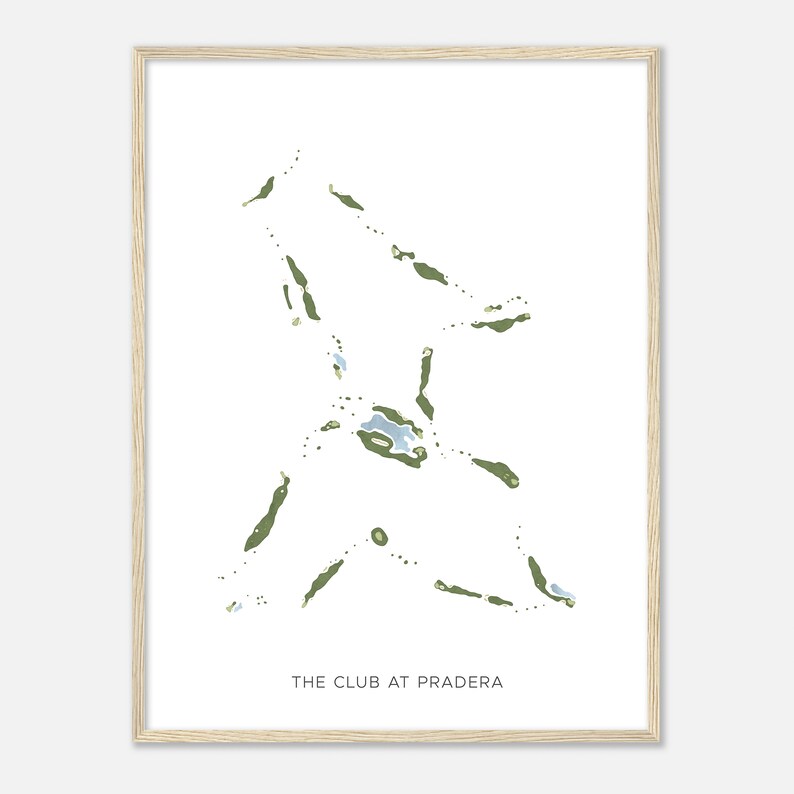 The Club at Pradera, Colorado - Modern Watercolor Map | Golfer Gift ...
