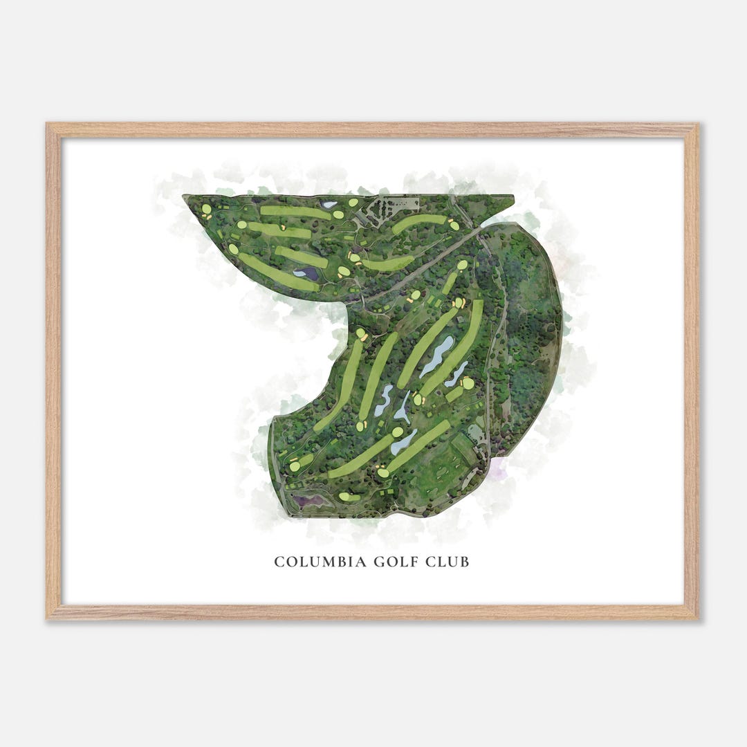 Columbia Golf Club in Minneapolis, Minnesota - Classic Watercolor Map ...