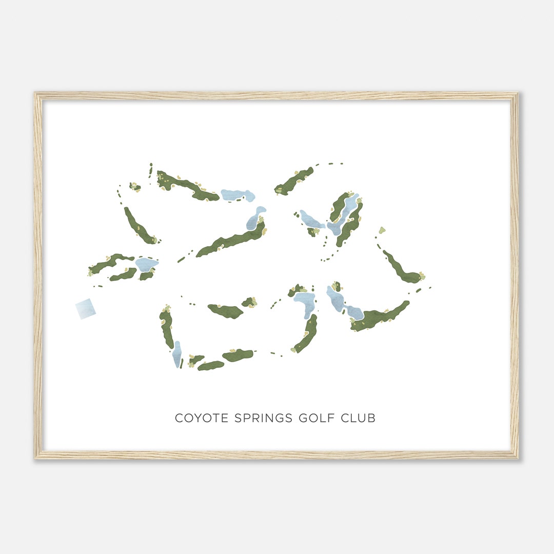 Coyote Springs Golf Club, Nevada - Modern Watercolor Map | Golfer Gift ...