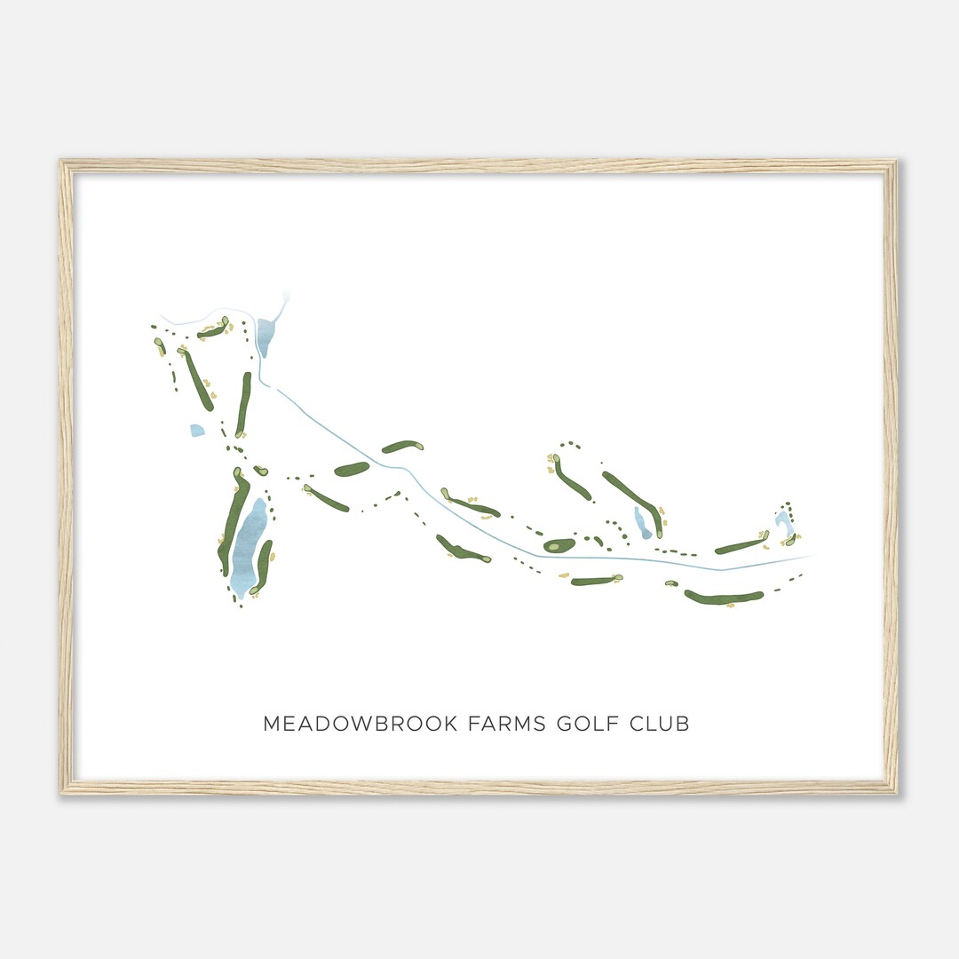 Meadowbrook Farms Golf Club, Texas - Modern Watercolor Map | Golfer ...