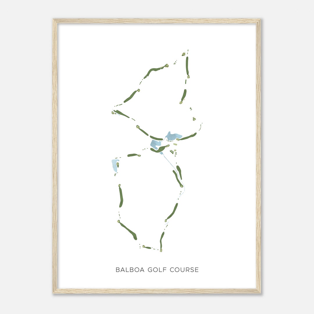 Balboa Golf Course, Arkansas - Modern Watercolor Map | Golfer Gift ...