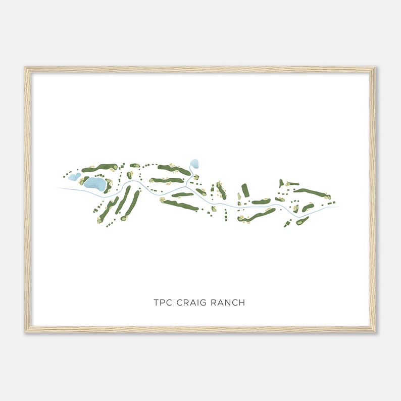 TPC Craig Ranch, Texas - Modern Watercolor Map | Golfer Gift, Golf Wall ...
