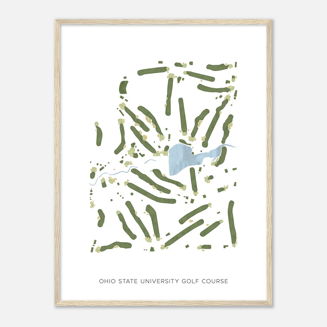 Ohio State University Golf Course, Ohio - Modern Watercolor Map ...