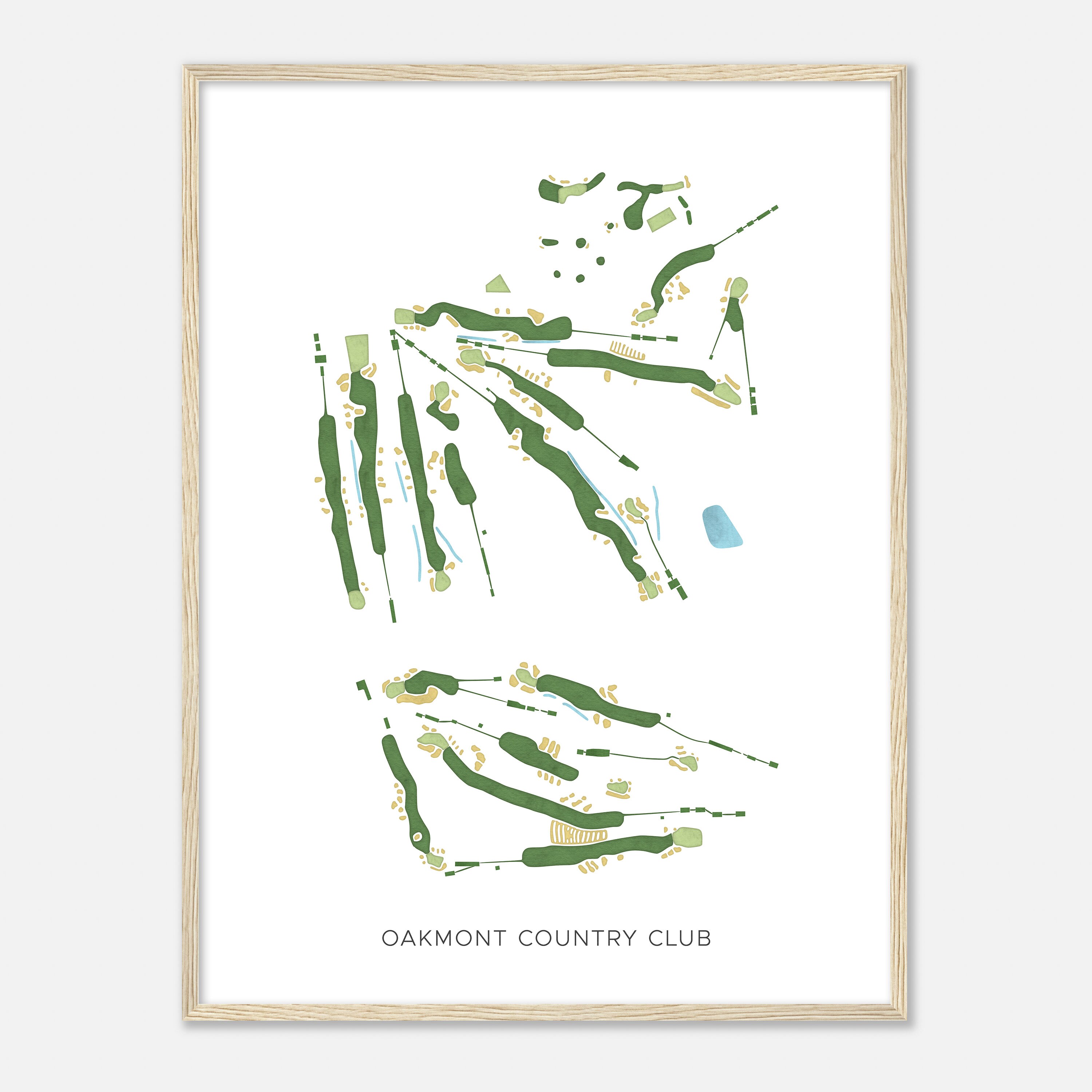 Oakmont Country Club, Pennsylvania Modern Watercolor Map Golfer Gift ...
