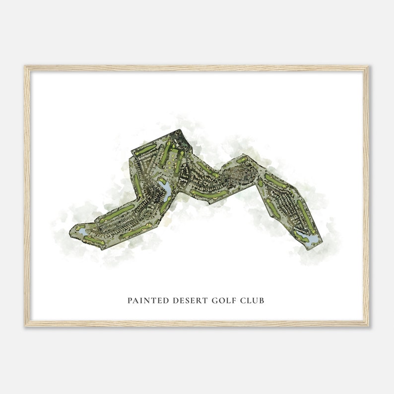 Painted Desert Golf Club, Nevada - Classic Watercolor Map | Golfer Gift ...