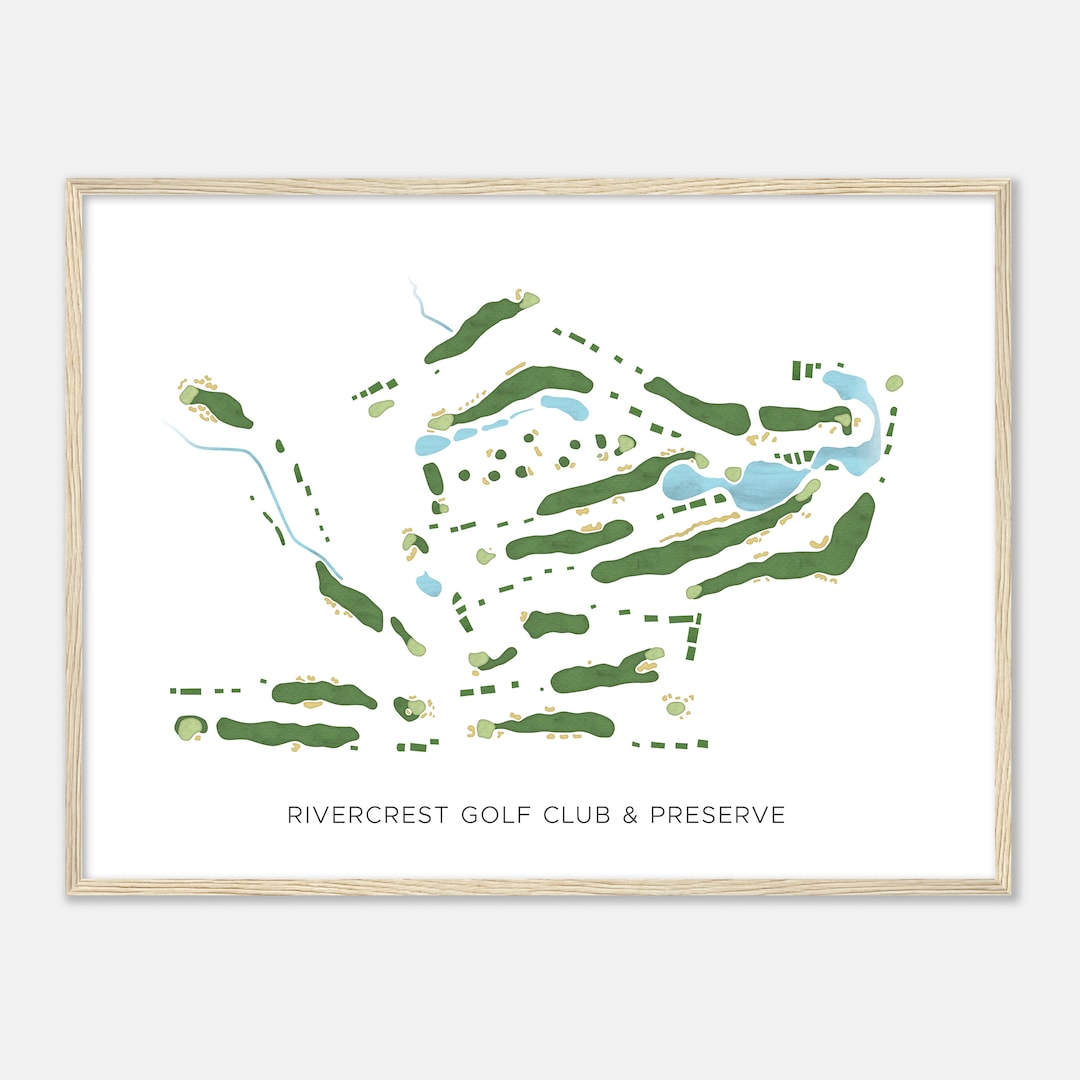 Rivercrest Golf Club & Preserve, Pennsylvania - Modern Watercolor Map ...