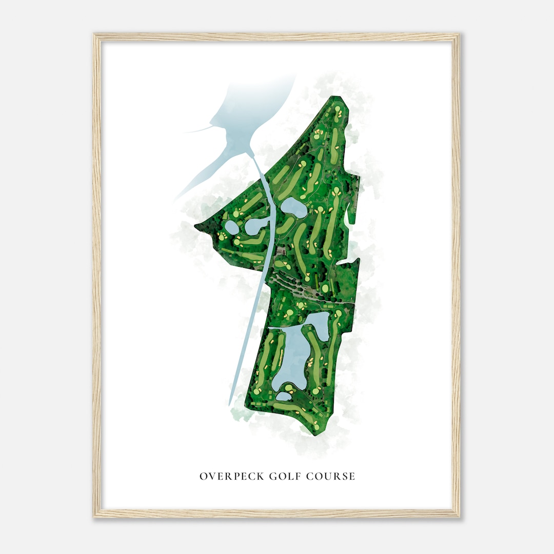 Overpeck Golf Course, New Jersey - Classic Watercolor Map | Golfer Gift ...