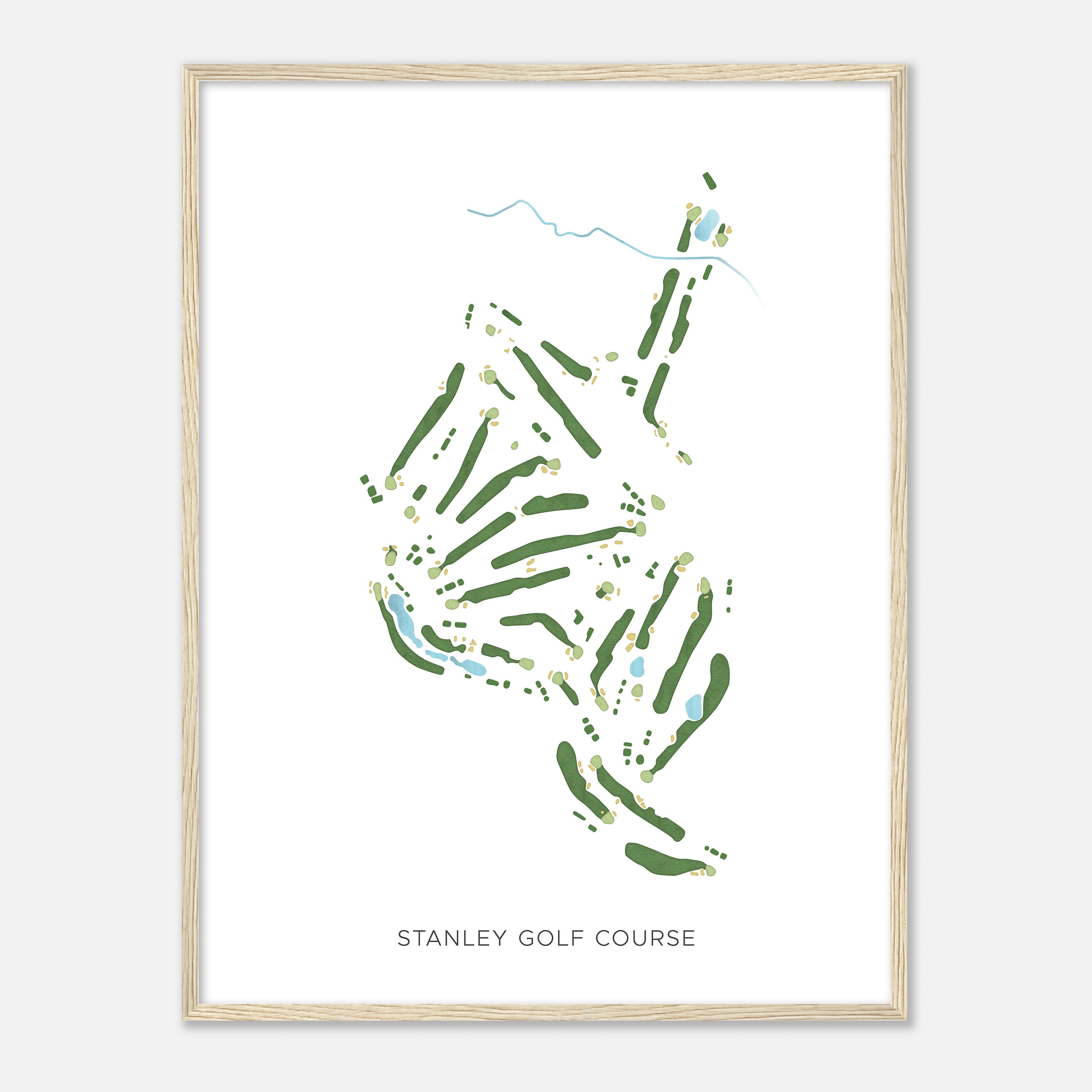 Stanley Golf Course, Connecticut - Modern Watercolor Map | Golfer Gift ...