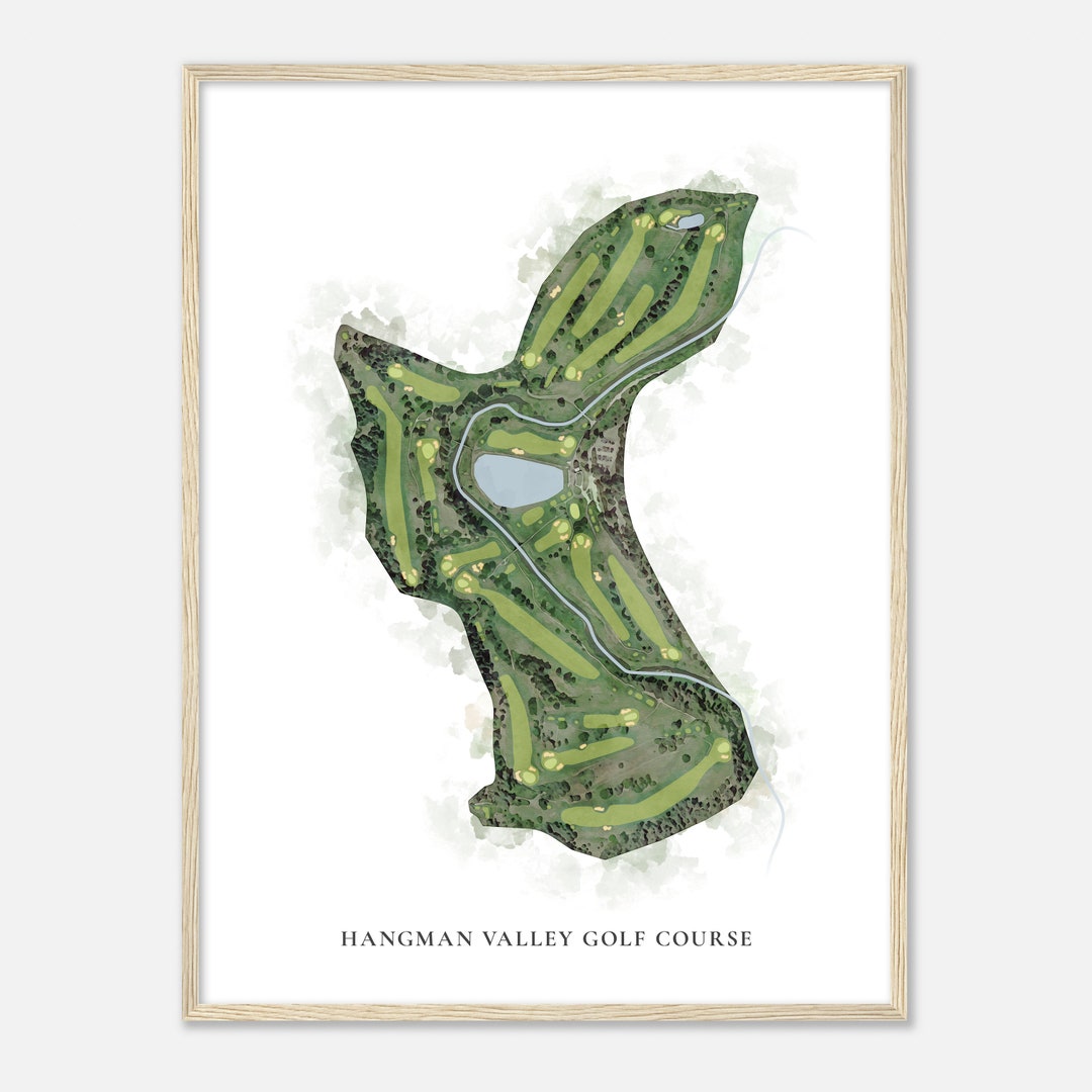 Hangman Valley Golf Course, Washington - Classic Watercolor Map ...