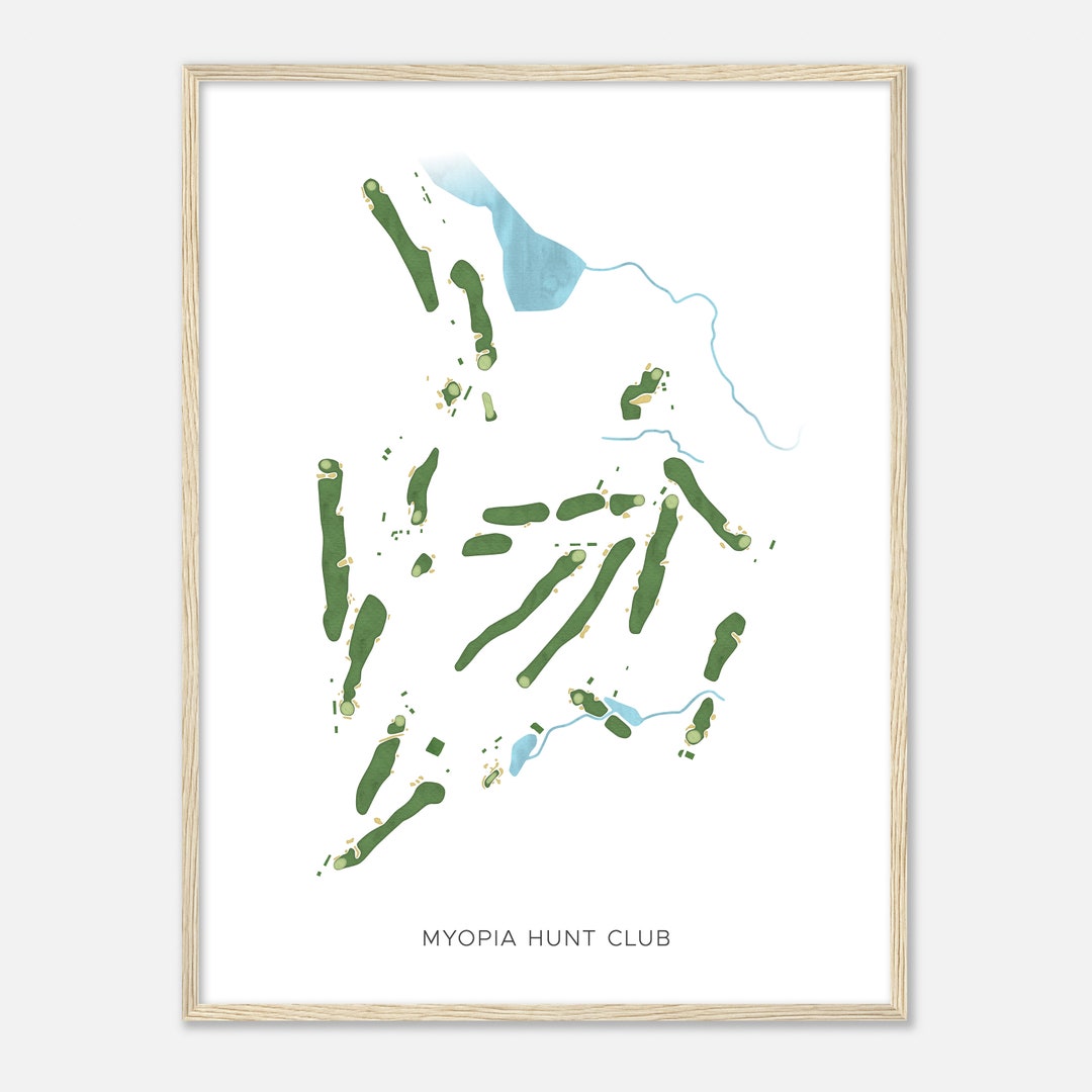 Myopia Hunt Club, Massachusetts - Modern Watercolor Map | Golfer Gift ...
