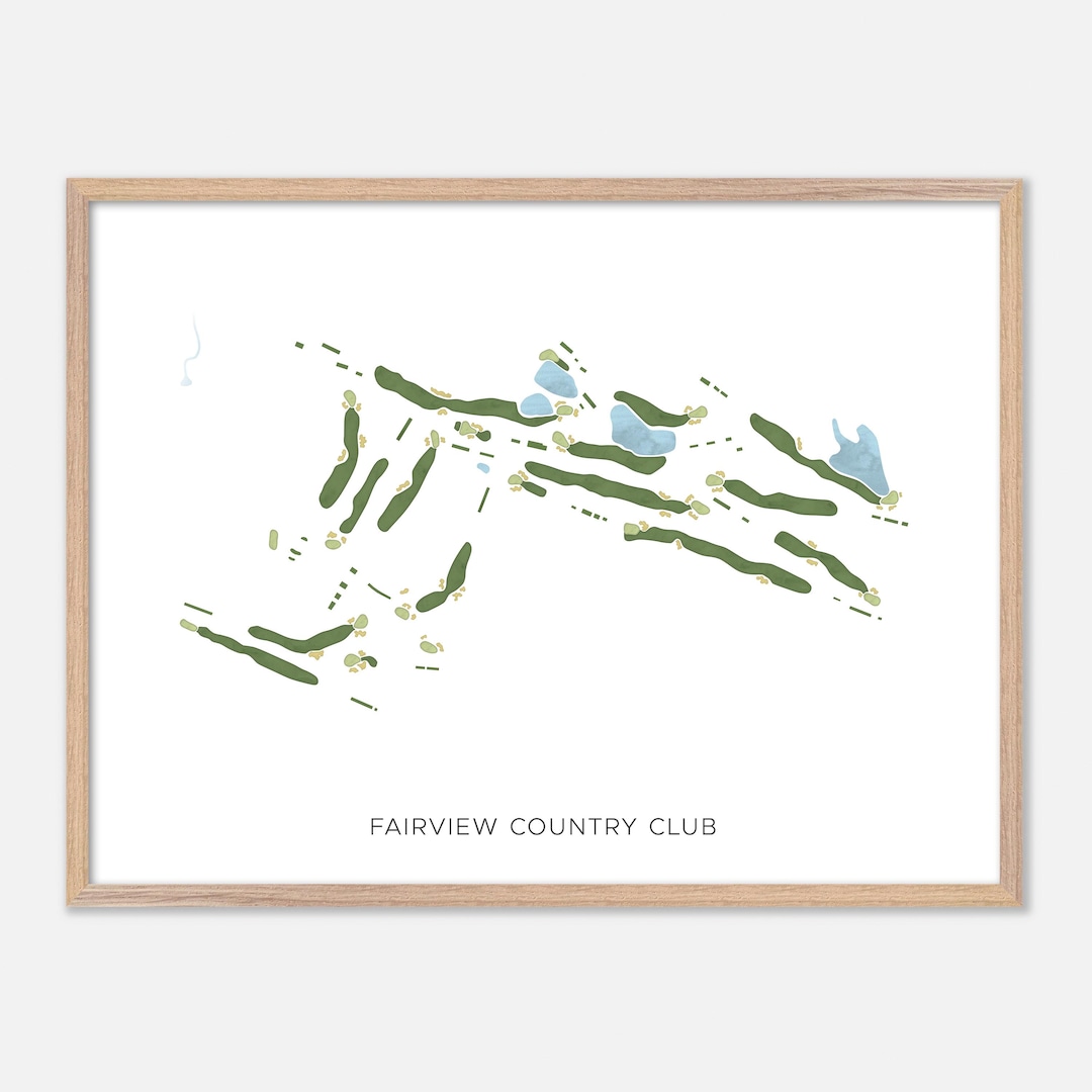 Fairview Country Club in Greenwich, Connecticut - Modern Watercolor Map ...