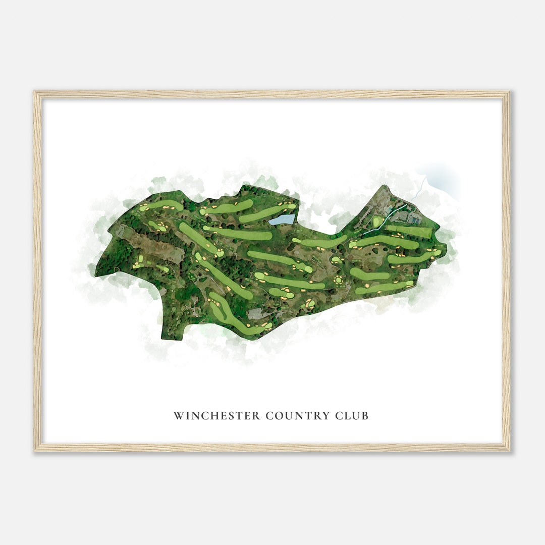 Winchester Country Club, Massachusetts - Classic Watercolor Map ...