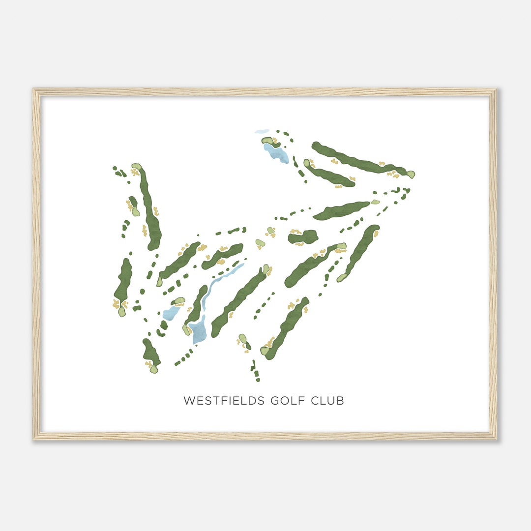 Westfields Golf Club, Virginia - Modern Watercolor Map | Golfer Gift ...