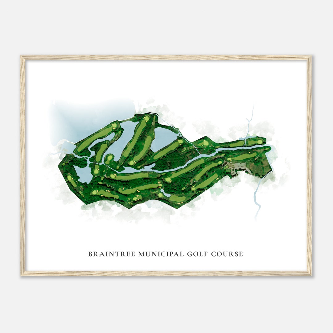 Braintree Municipal Golf Course, Massachusetts - Classic Watercolor Map ...
