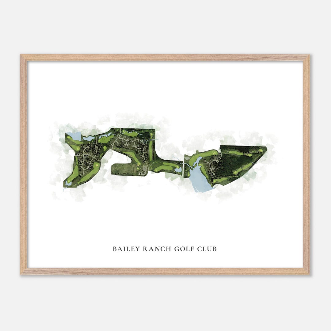 Bailey Ranch Golf Club in Owasso, Oklahoma - Classic Watercolor Map ...