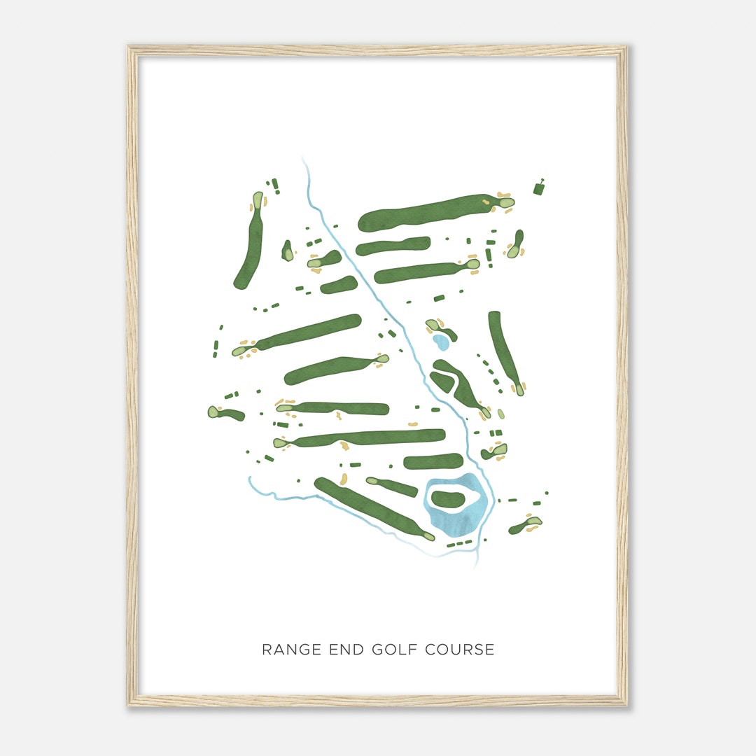 Range End Golf Course, Pennsylvania - Modern Watercolor Map | Golfer ...