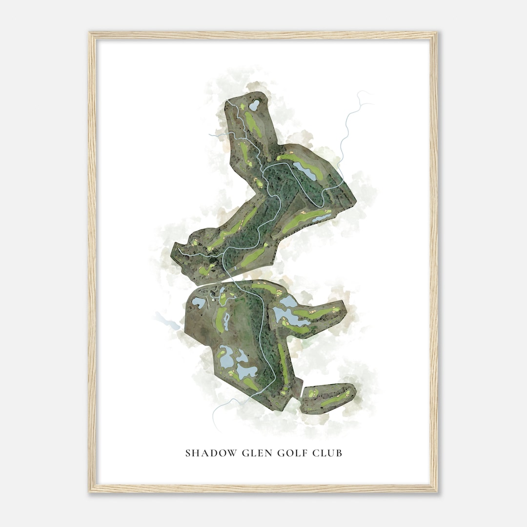 Shadow Glen Golf Club, Texas - Classic Watercolor Map | Golfer Gift ...