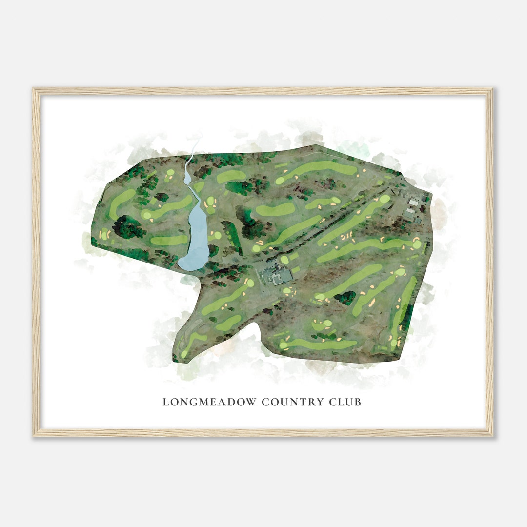 Longmeadow Country Club, Massachusetts - Classic Watercolor Map ...