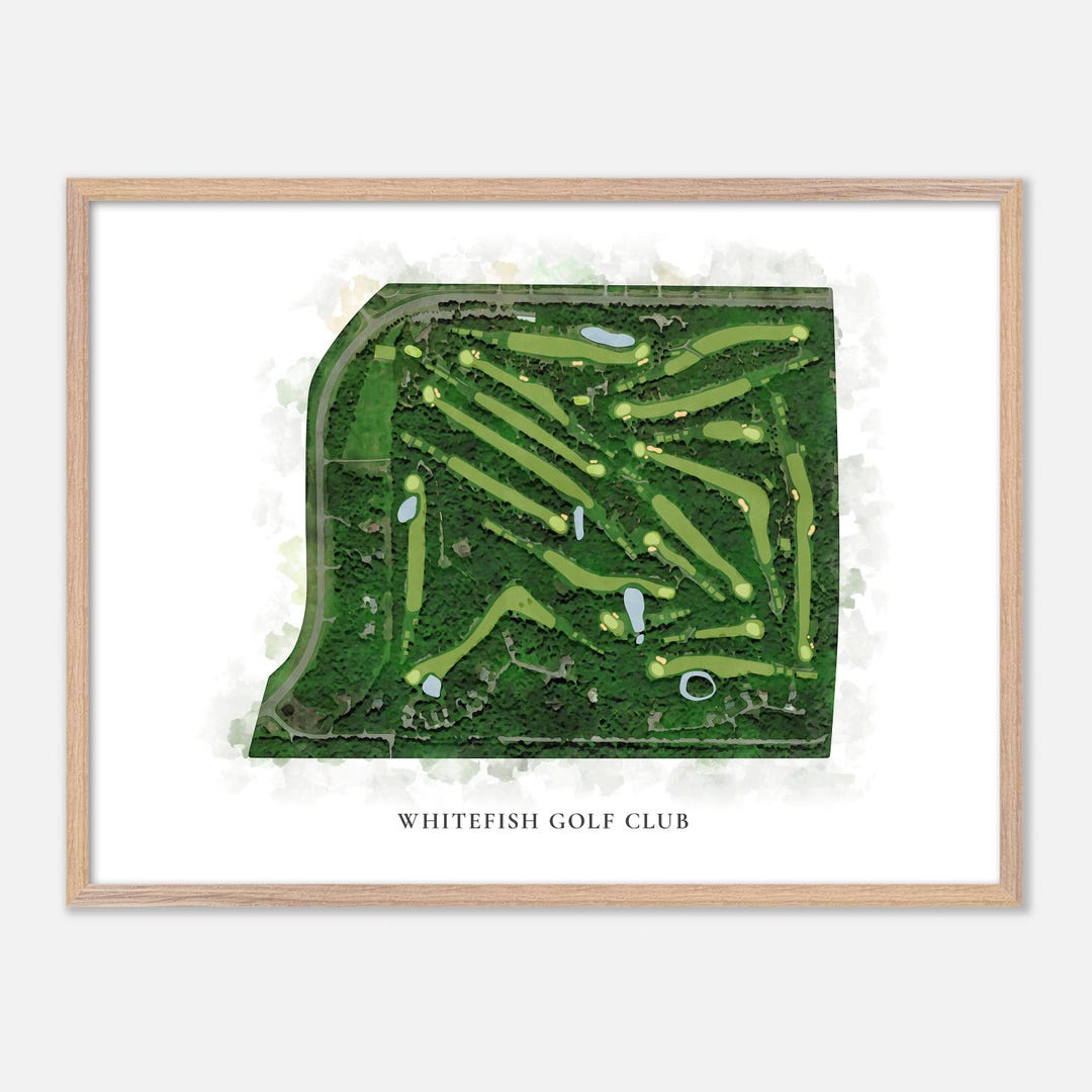 Whitefish Golf Club in Pequot Lakes, Minnesota - Classic Watercolor Map ...