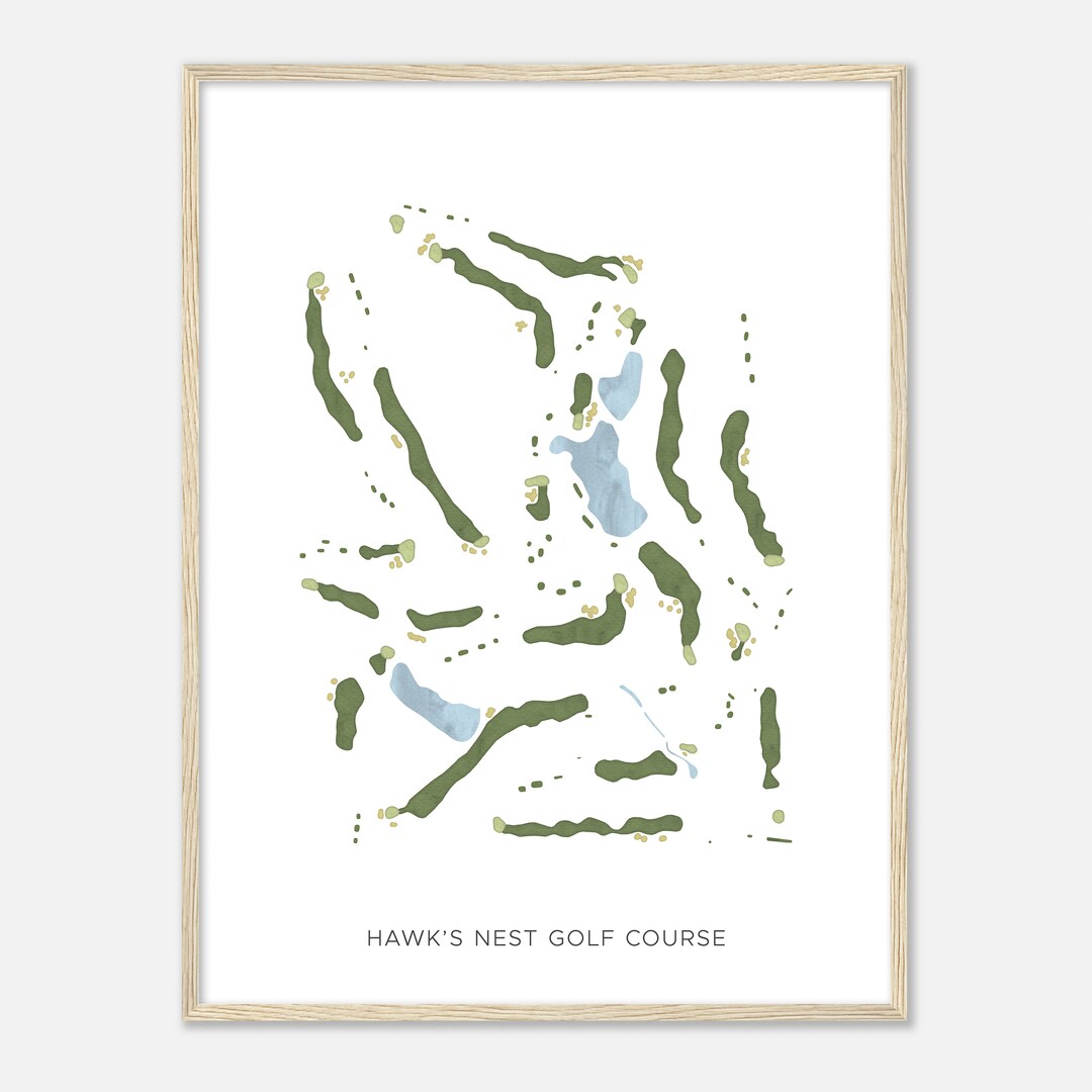 Hawk's Nest Golf Course, Ohio - Modern Watercolor Map | Golfer Gift ...