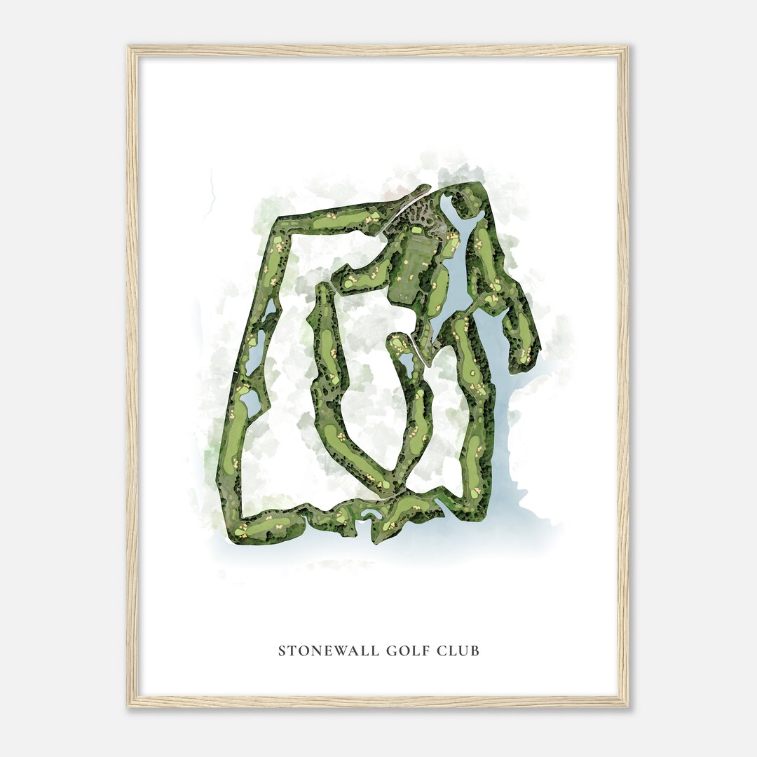 Stonewall Golf Club, Virginia - Classic Watercolor Map | Golfer Gift ...
