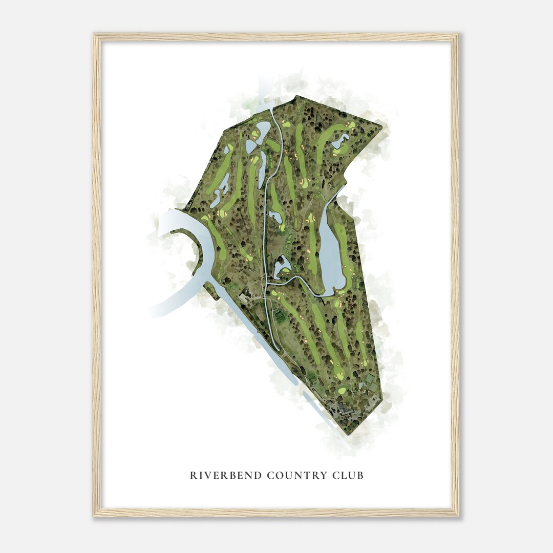 Riverbend Country Club, Texas - Classic Watercolor Map | Golfer Gift ...