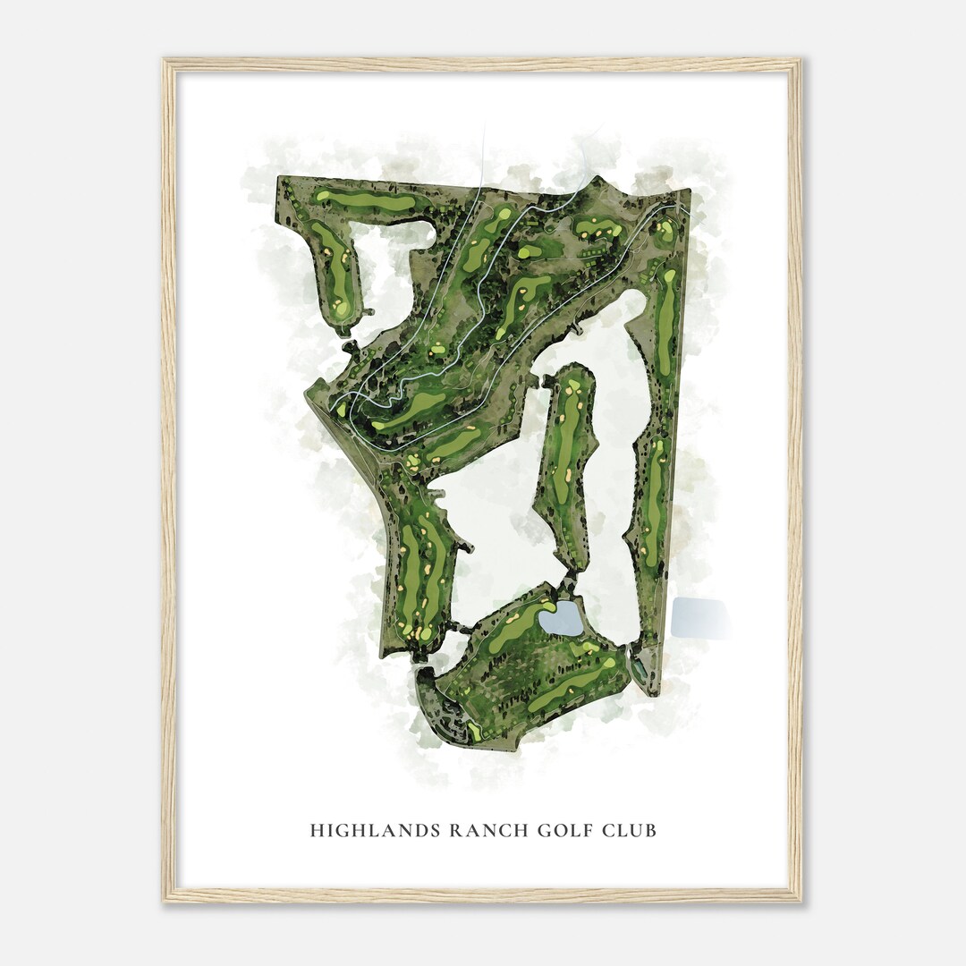Highlands Ranch Golf Club, Colorado - Classic Watercolor Map | Golfer ...