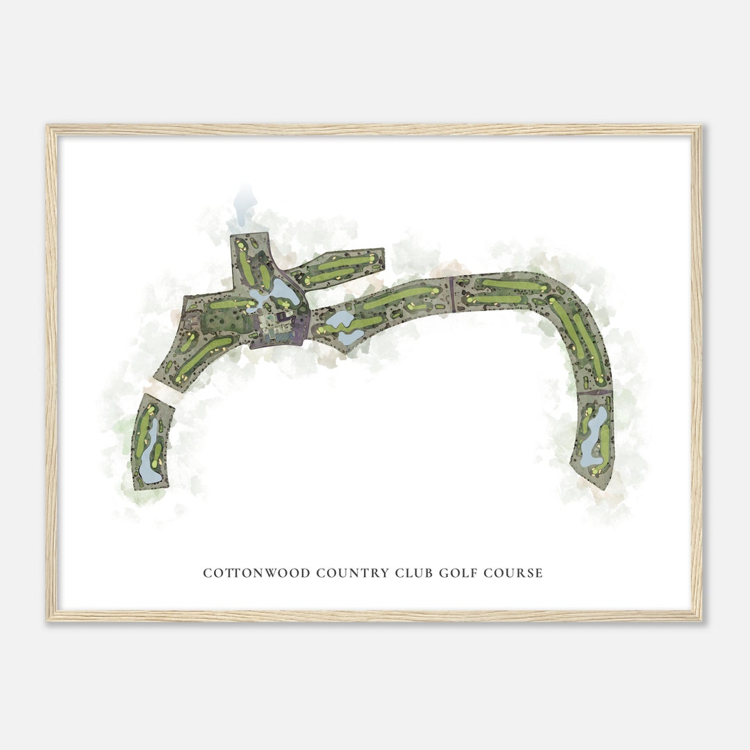 Cottonwood Country Club Golf Course, Arizona - Classic Watercolor Map ...