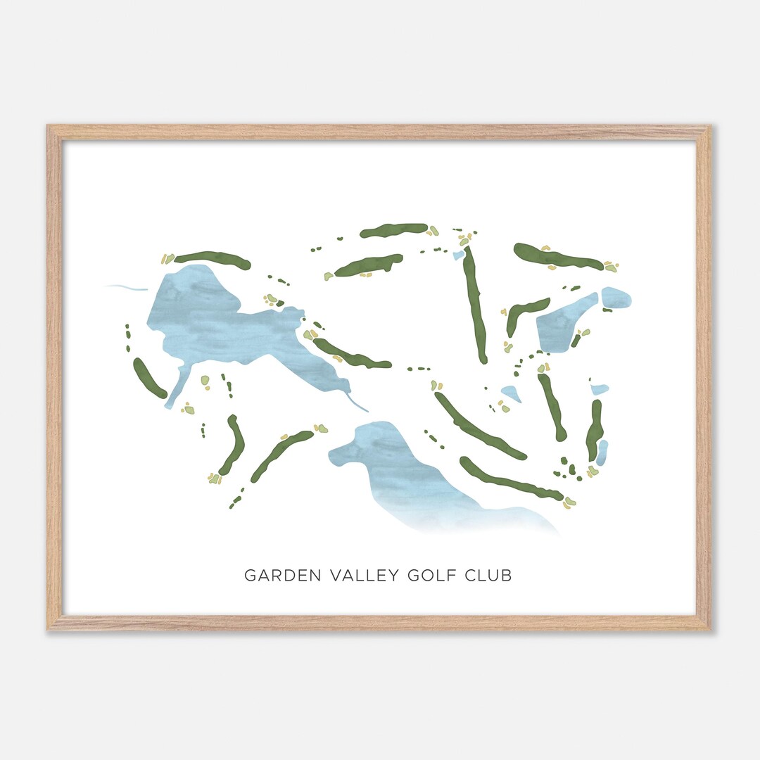 Garden Valley Golf Club in Lindale, Texas - Modern Watercolor Map ...