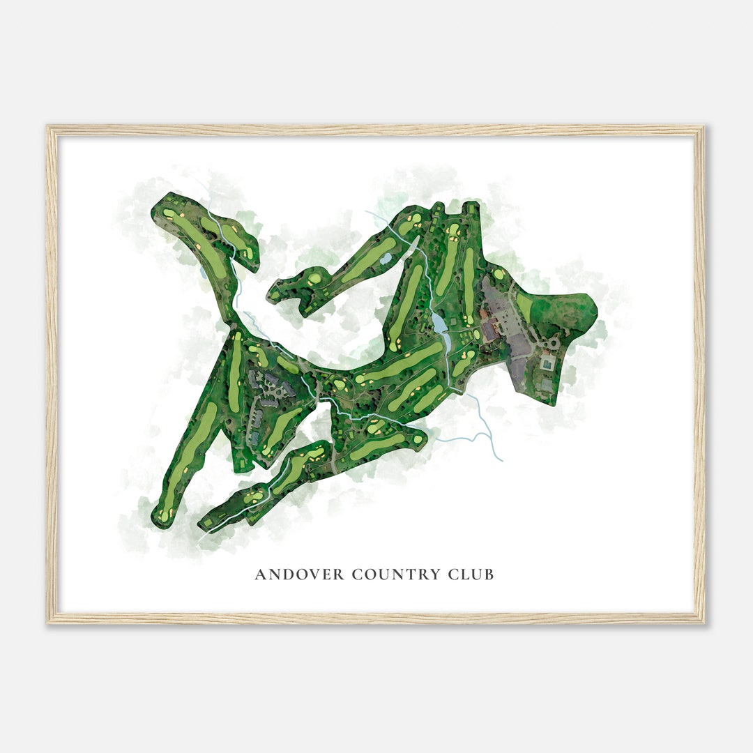 Andover Country Club, Massachusetts - Classic Watercolor Map | Golfer ...