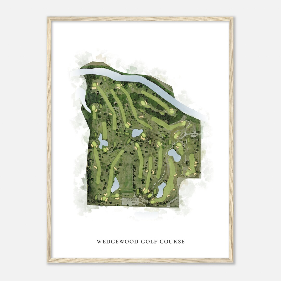 Wedgewood Golf Course, Illinois - Classic Watercolor Map | Golfer Gift ...