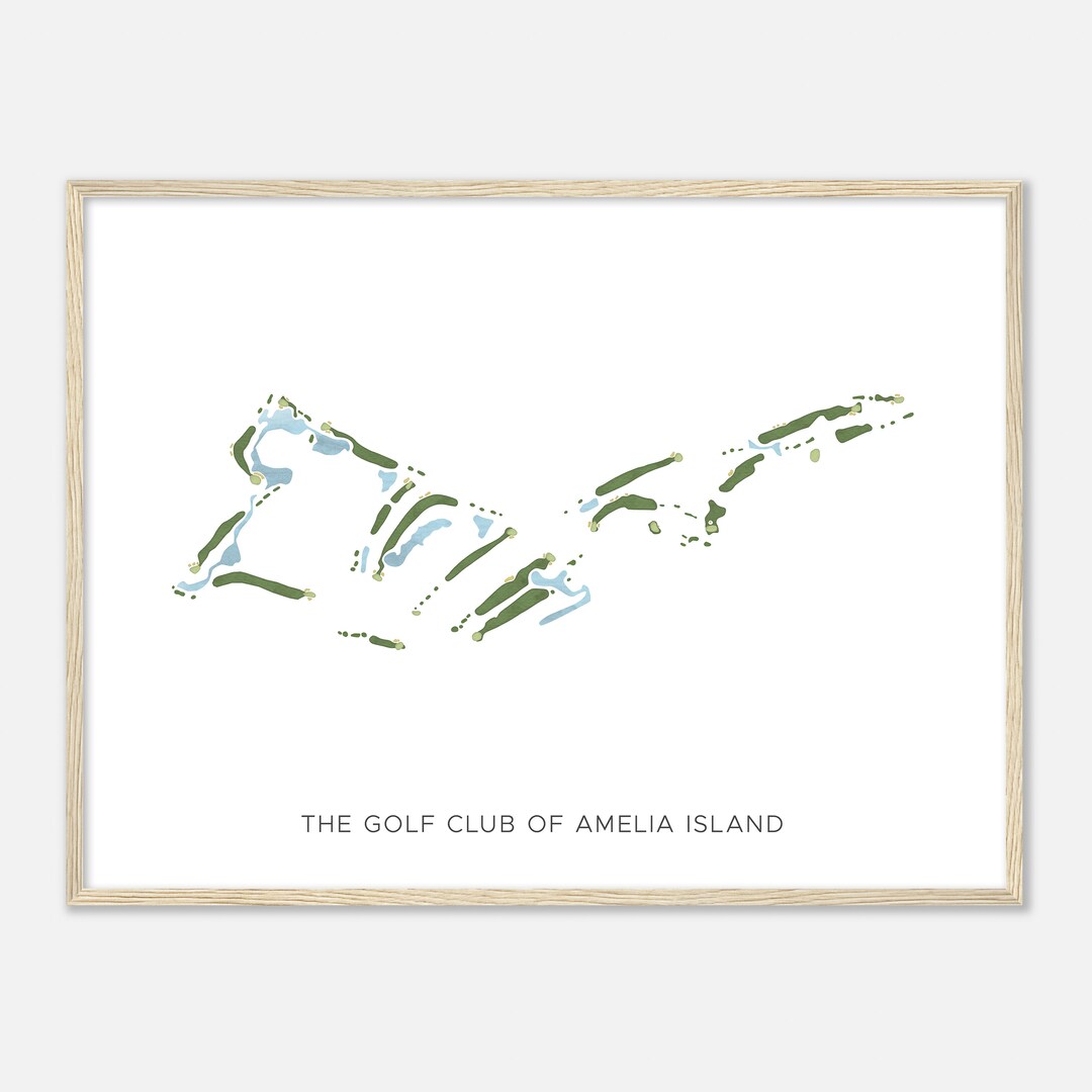 The Golf Club of Amelia Island, Florida - Modern Watercolor Map ...