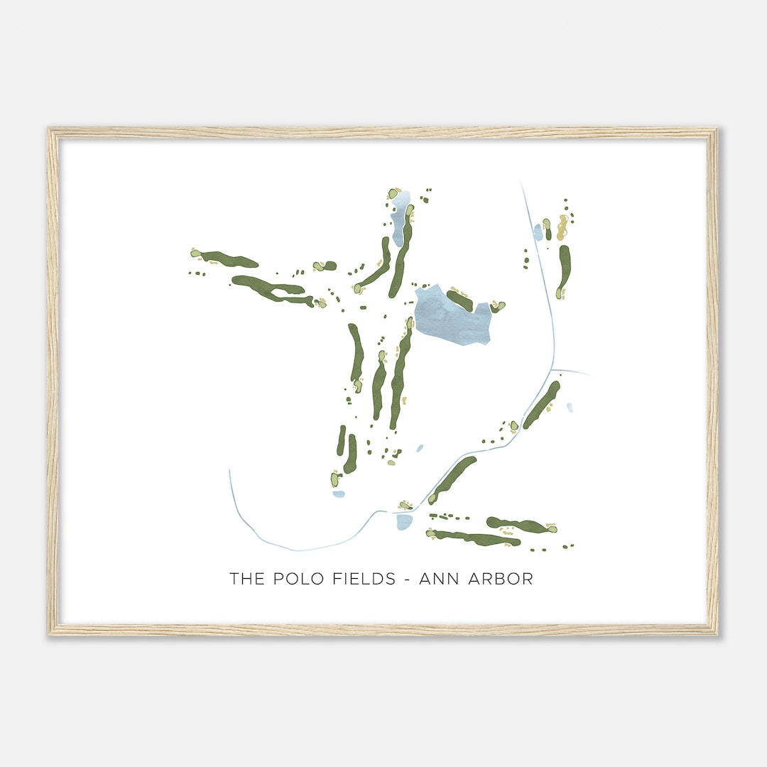 The Polo Fields - Ann Arbor, Michigan - Modern Watercolor Map | Golfer ...