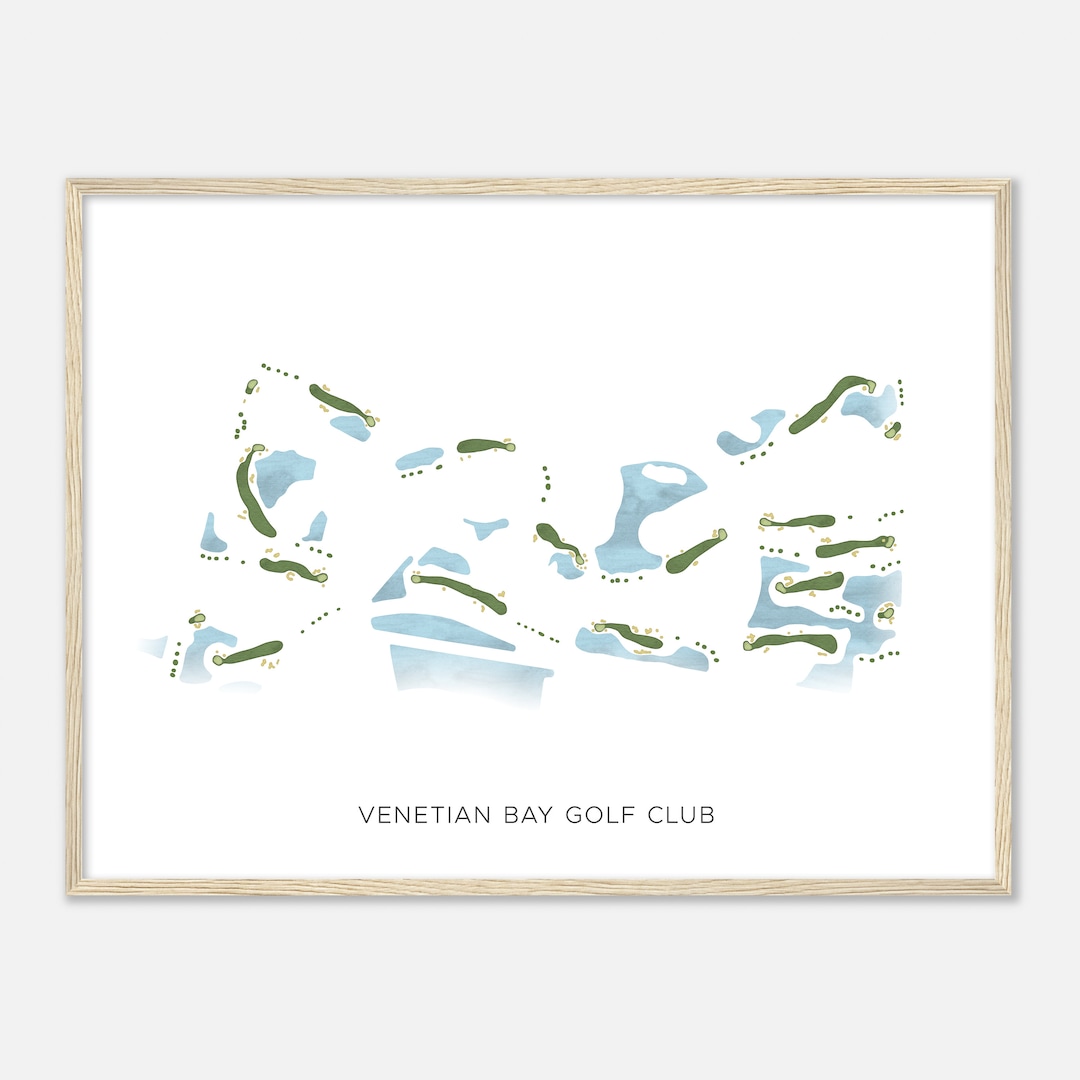 Venetian Bay Golf Club, Florida - Modern Watercolor Map | Golfer Gift ...