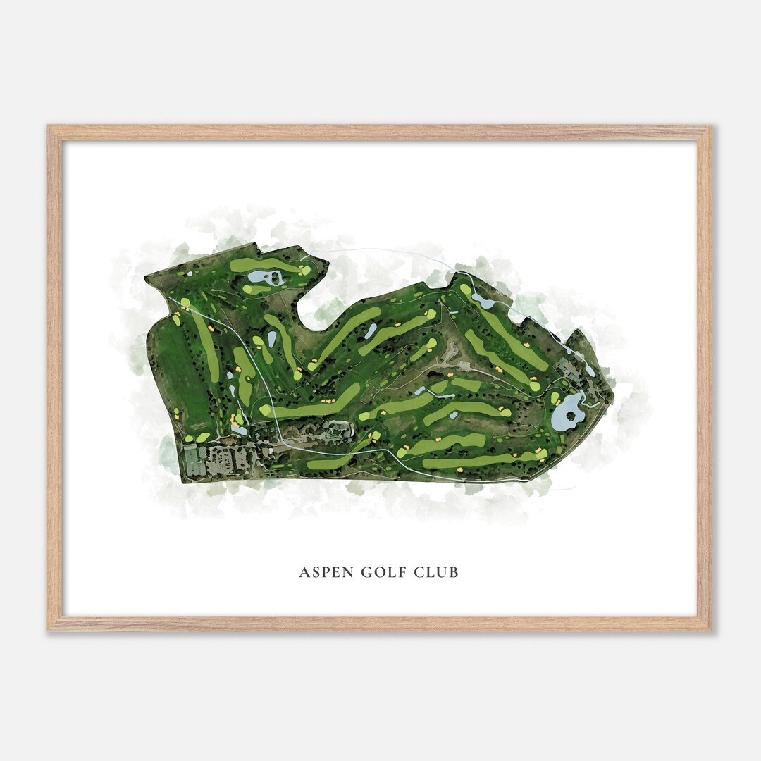 Aspen Golf Club in Aspen, Colorado - Classic Watercolor Map | Golfer ...