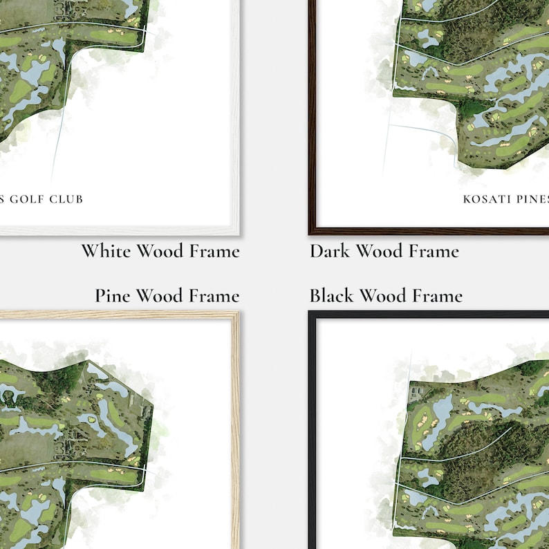 Hiawatha Golf Club, Minnesota - Classic Watercolor Map | Golfer Gift ...